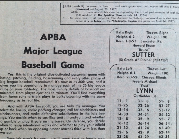 Cards and Dice – More than a Game – APBA Baseball – Connecting the Dots ...